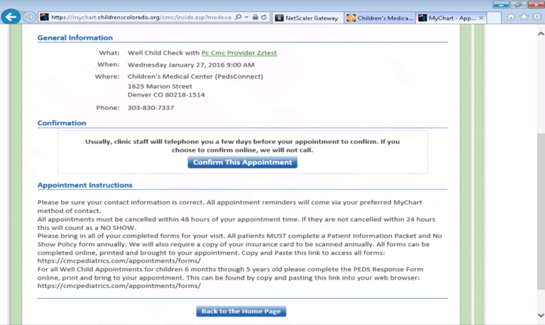 Using MyChart - Children's Medical Center
